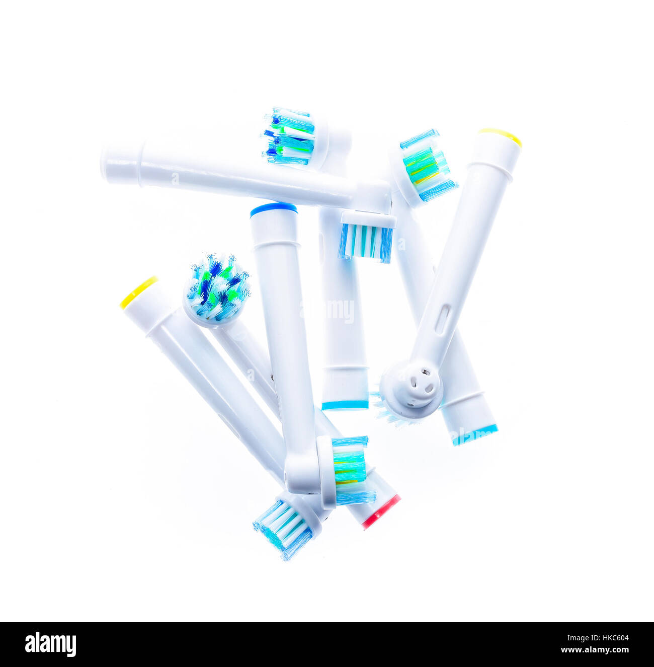 Different Electric Toothbrush replacement heads with color rings ...