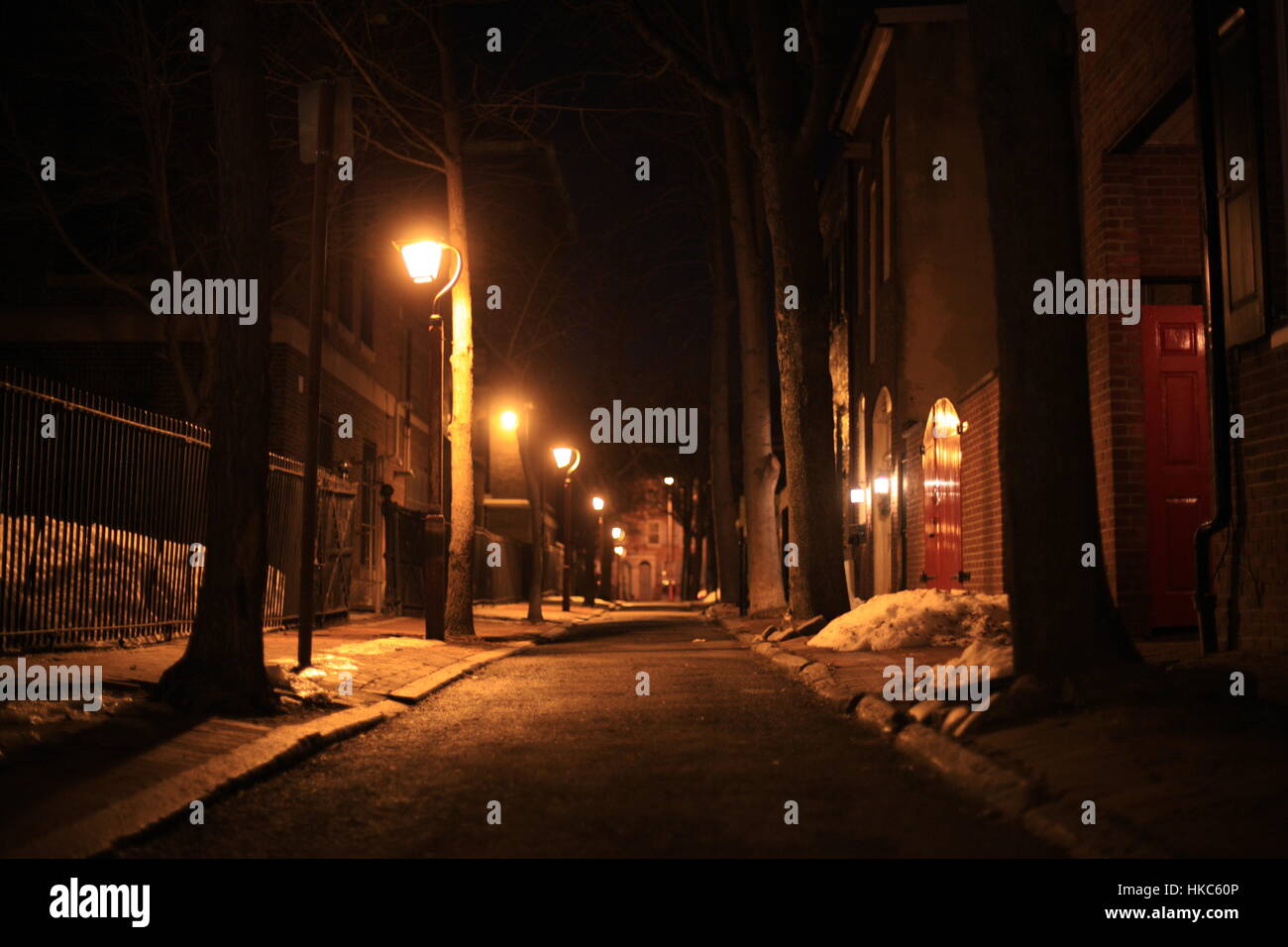 Winter City Street Night