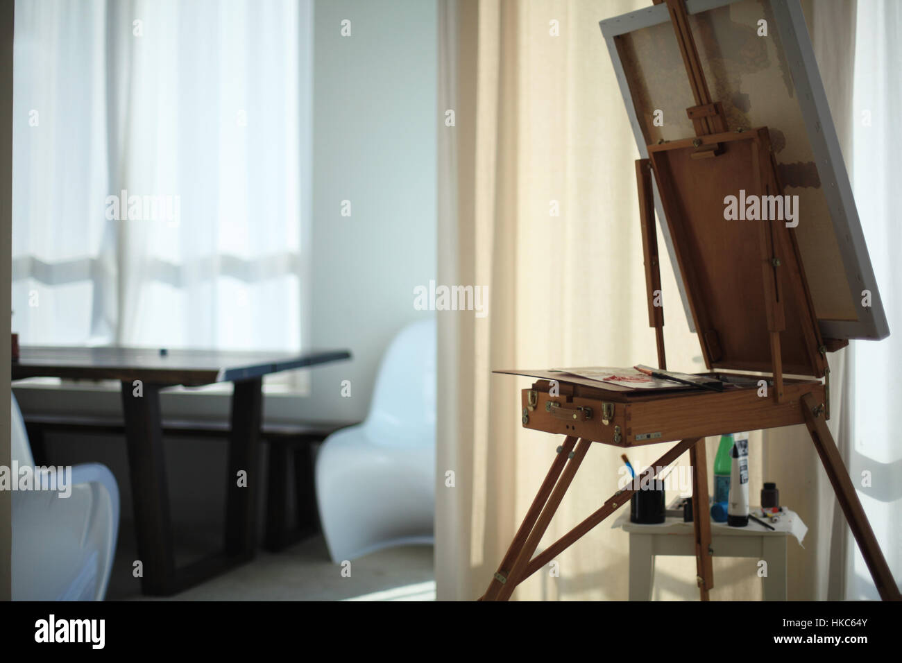 The artist's workshop calm still life composition Stock Photo - Alamy