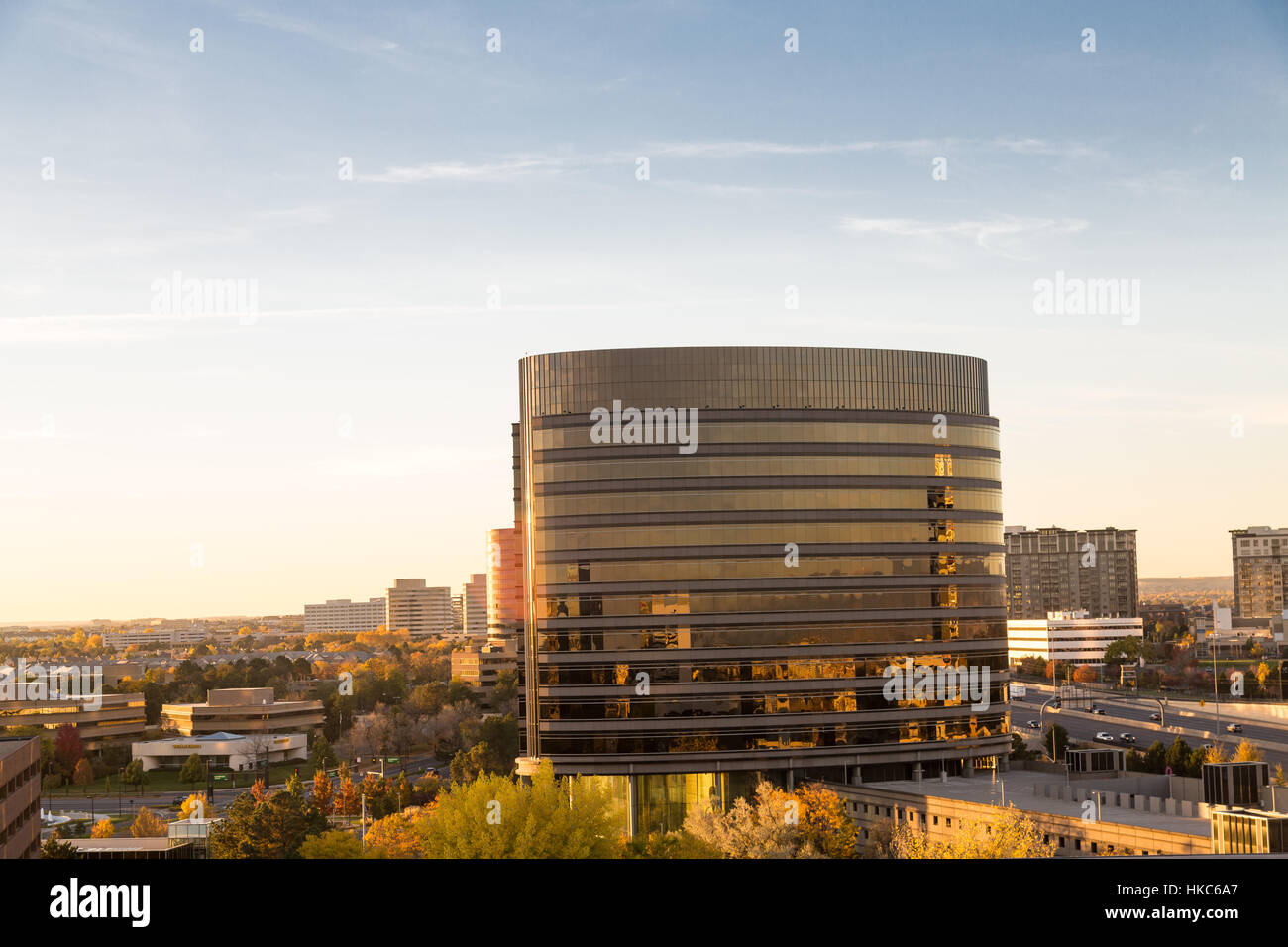 Demver Office Building in Early Morning Light Stock Photo - Alamy