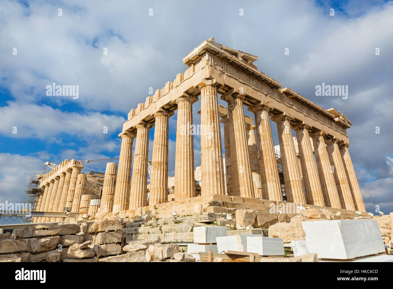 Columns of the ancient Acropolis in Athens, Parthenon temple Stock ...