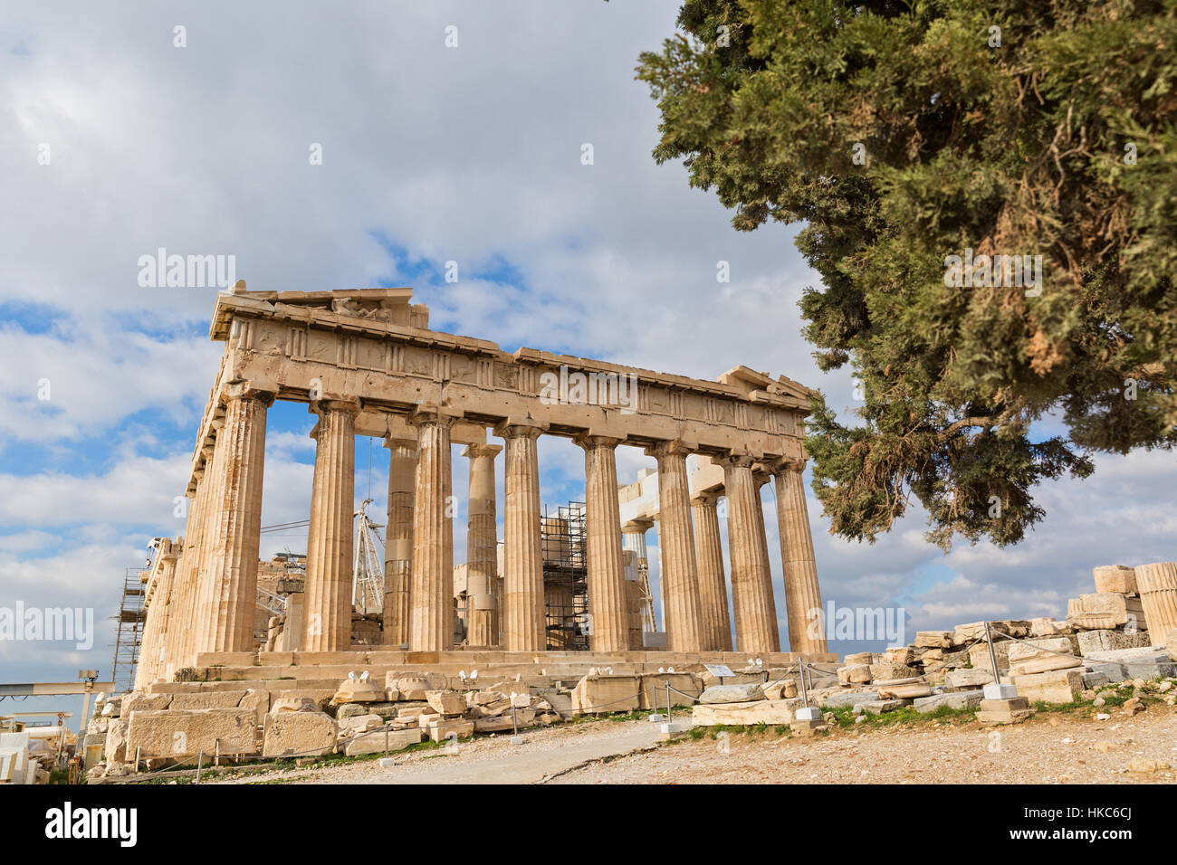 Columns of the ancient Acropolis in Athens, Parthenon temple Stock Photo - Alamy