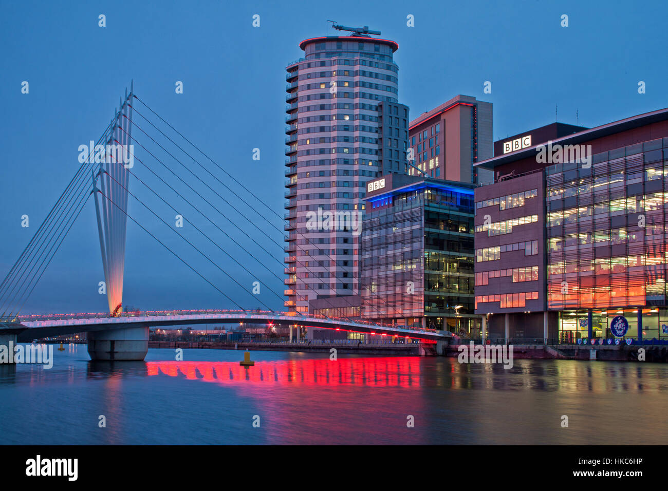 Crossing to Media City Stock Photo - Alamy