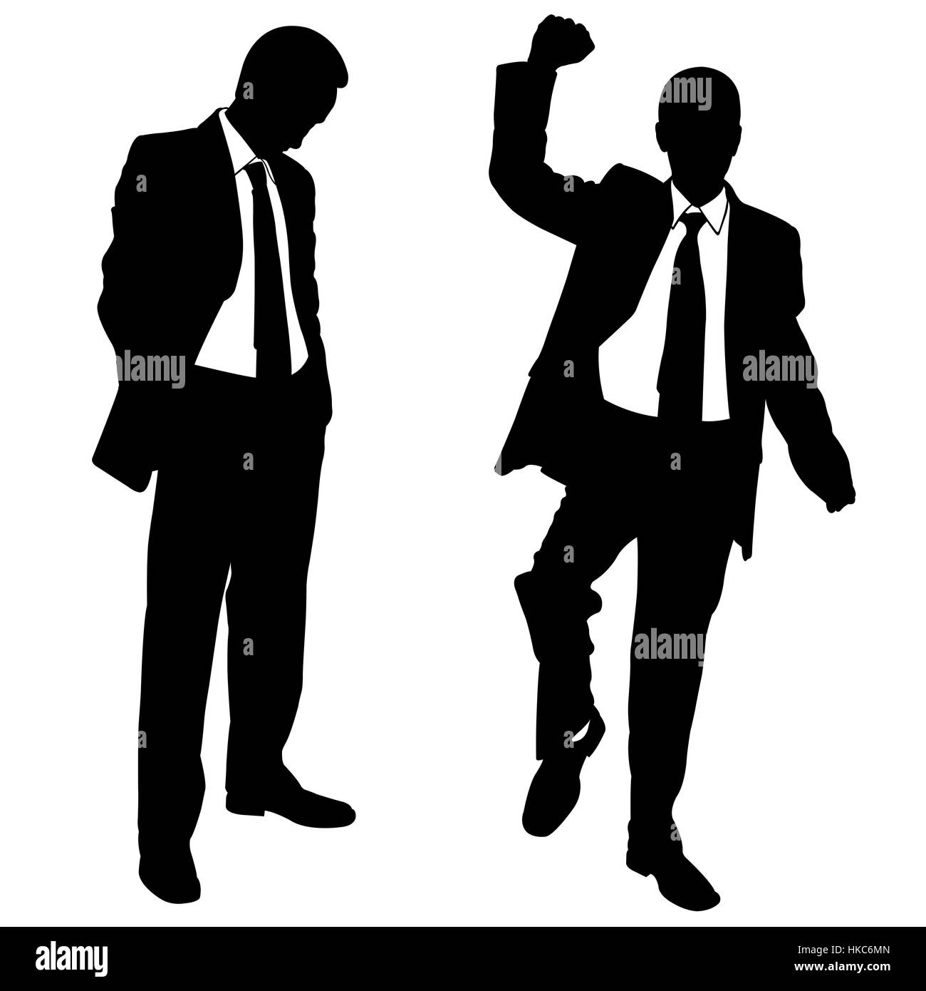 illustration of winner and loser businessman isolated Stock Photo - Alamy