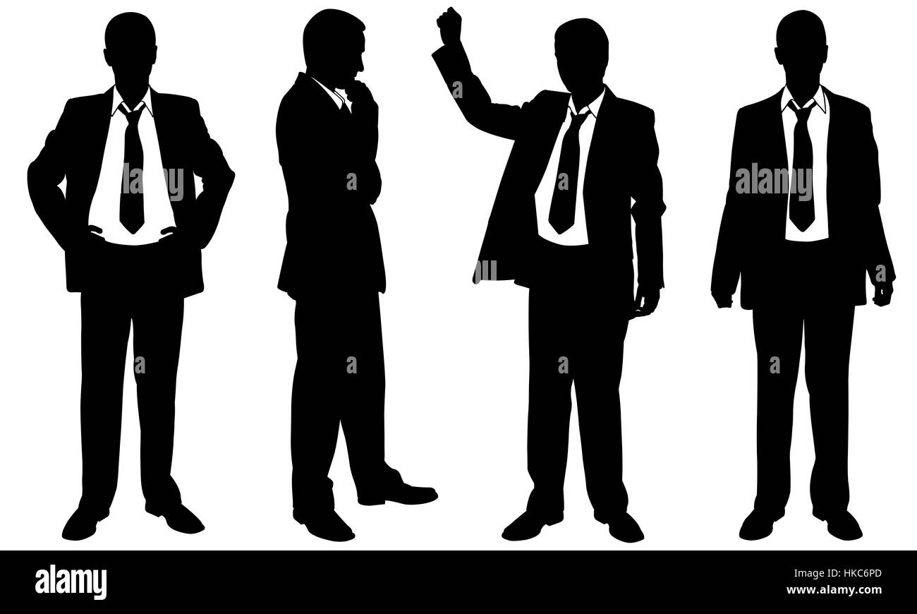 Set of businessmen posing isolated Stock Photo - Alamy