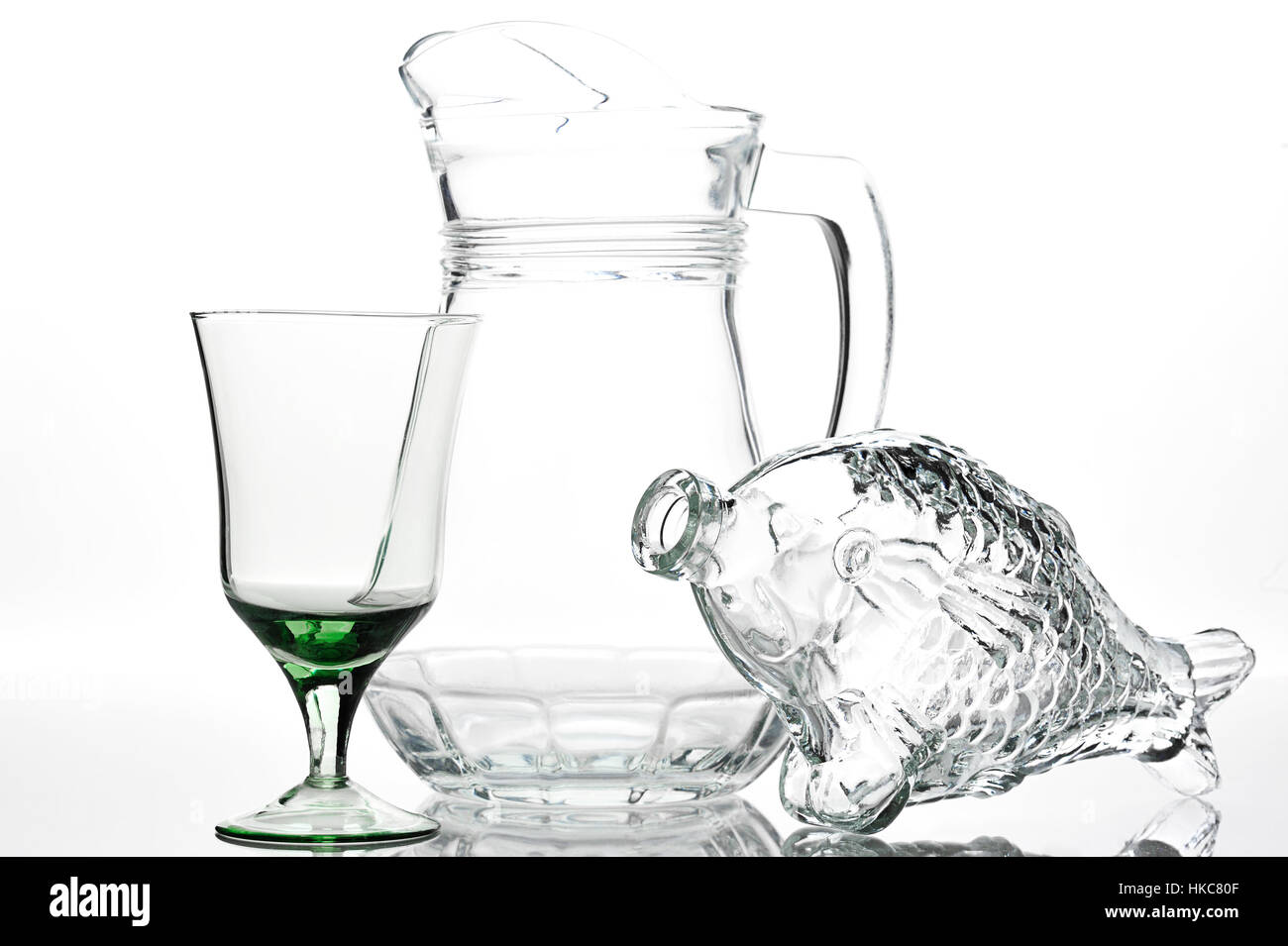 glass composition standing on a white background Stock Photo - Alamy