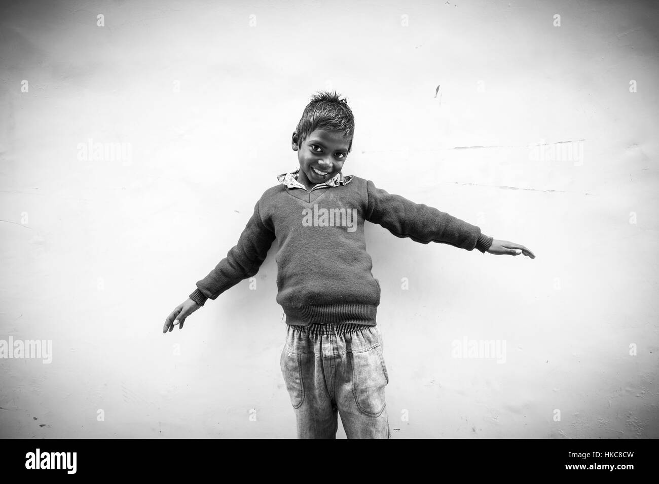 India, Varanasi, Street Boy Stock Photo - Alamy
