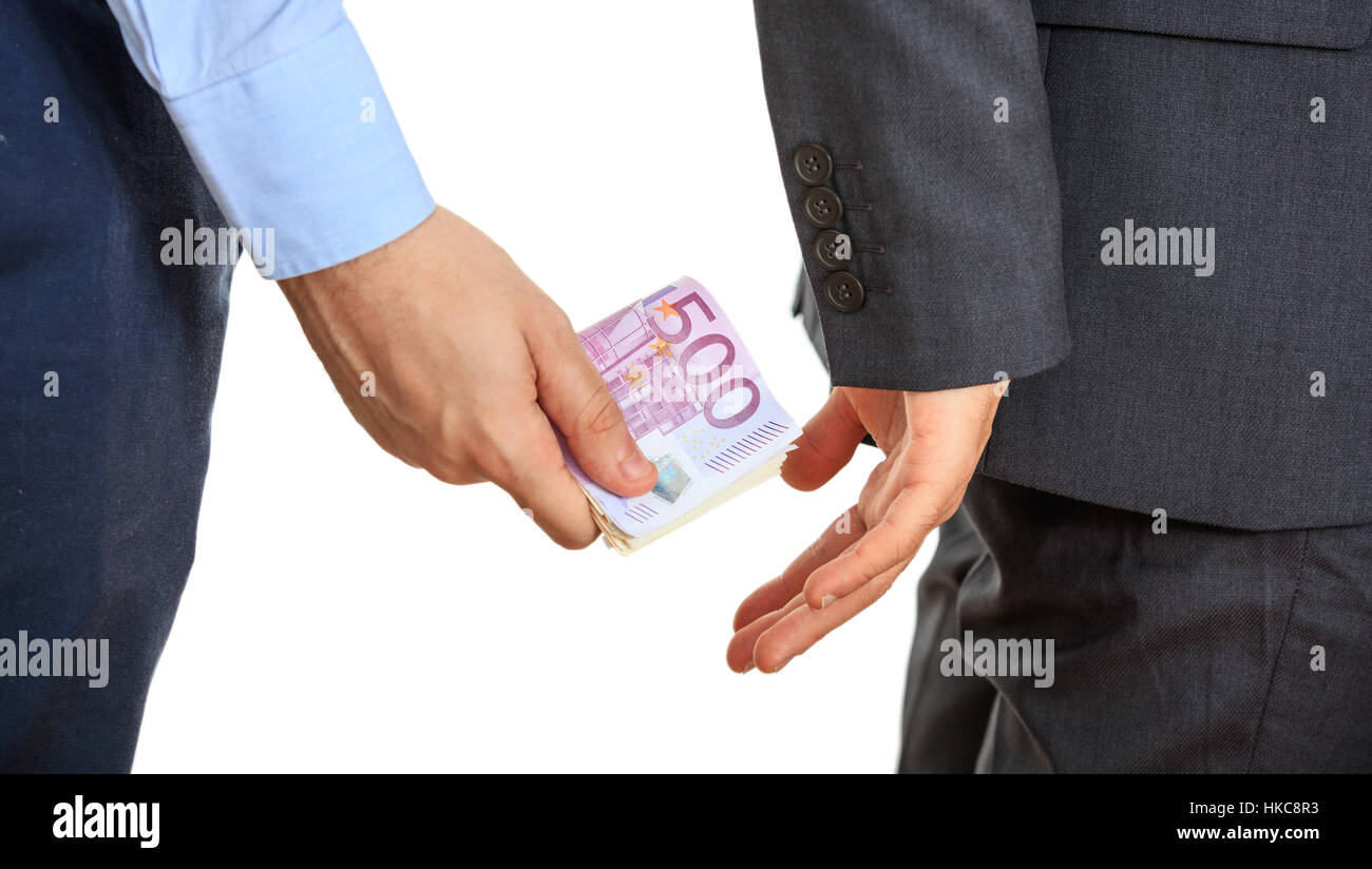 Man in suit receiving money Stock Photo - Alamy