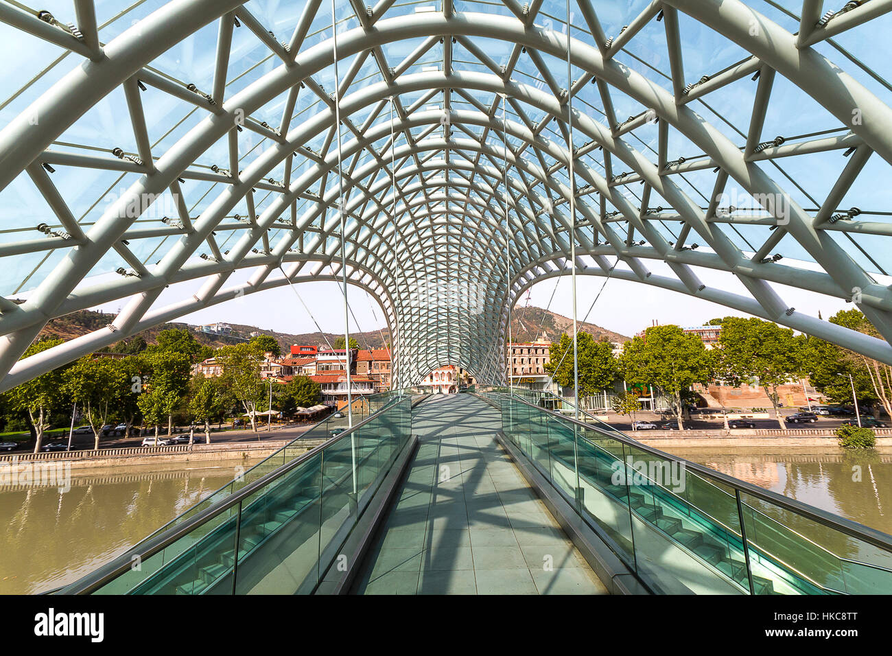 Modern pedestrian bridge in Tbilisi, Georgia Stock Photo - Alamy