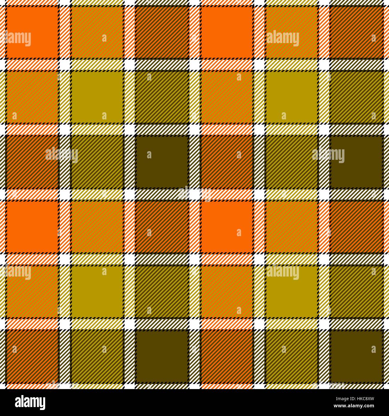 Orange clay marsh check plaid seamless pattern. Vector illustration ...