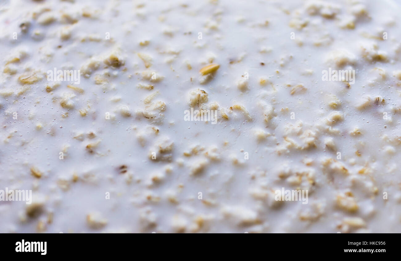 Macro closeup of cooked oatmeal showing texture Stock Photo - Alamy