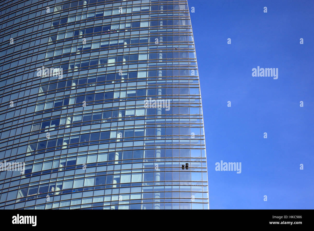 Italy, city of Milan, city center, high-rise, facade of the modern bank ...