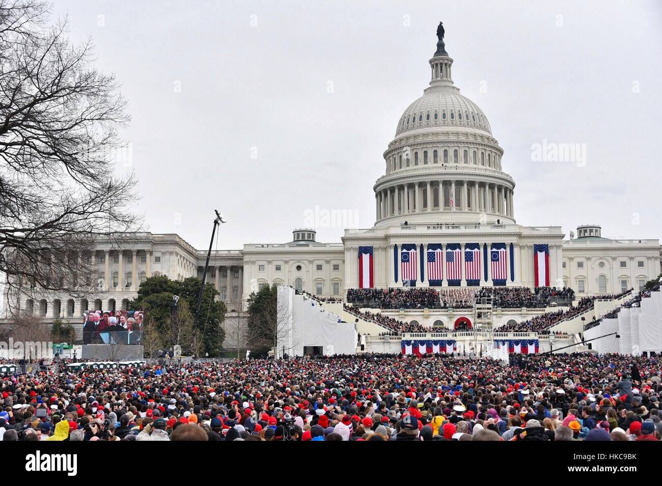 Crowds in front of the U.S. Capitol for the 58th Presidential ...