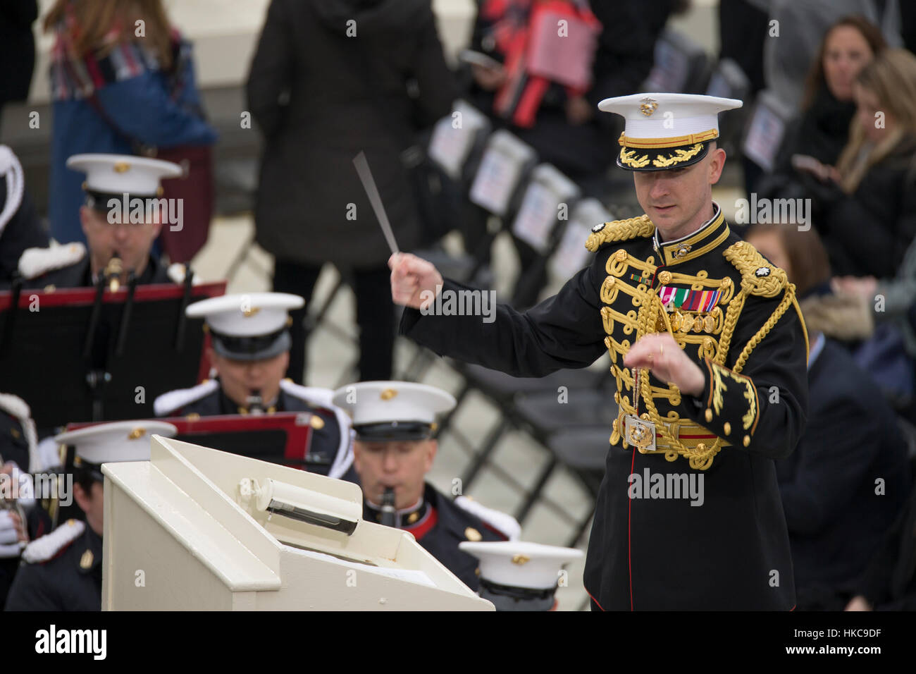 The U.S. Marine Corps Band plays music during the 58th Presidential ...