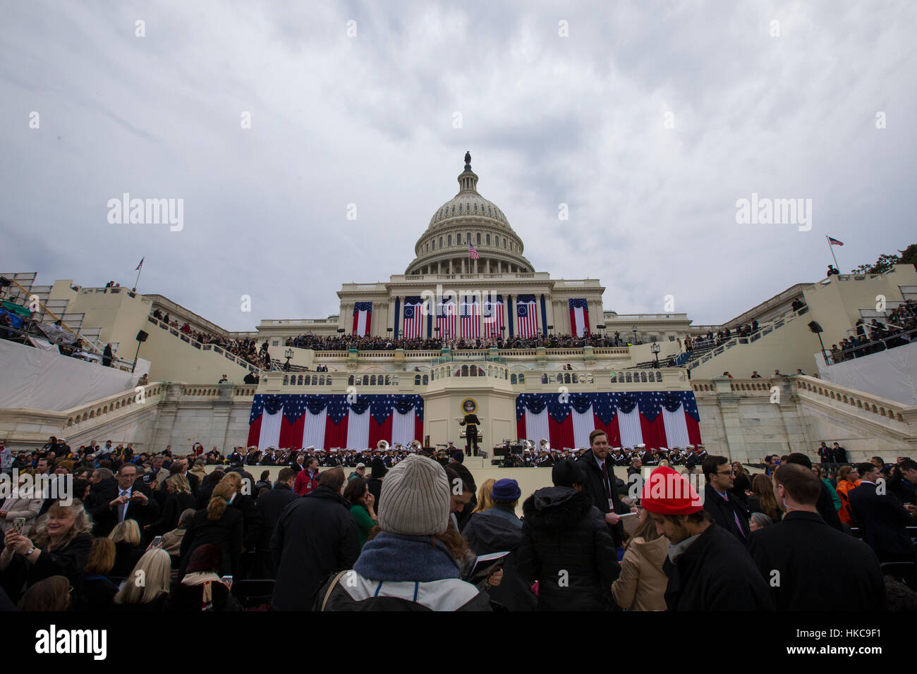 The U.S. Marine Corps band plays at the start of the 58th Presidential ...