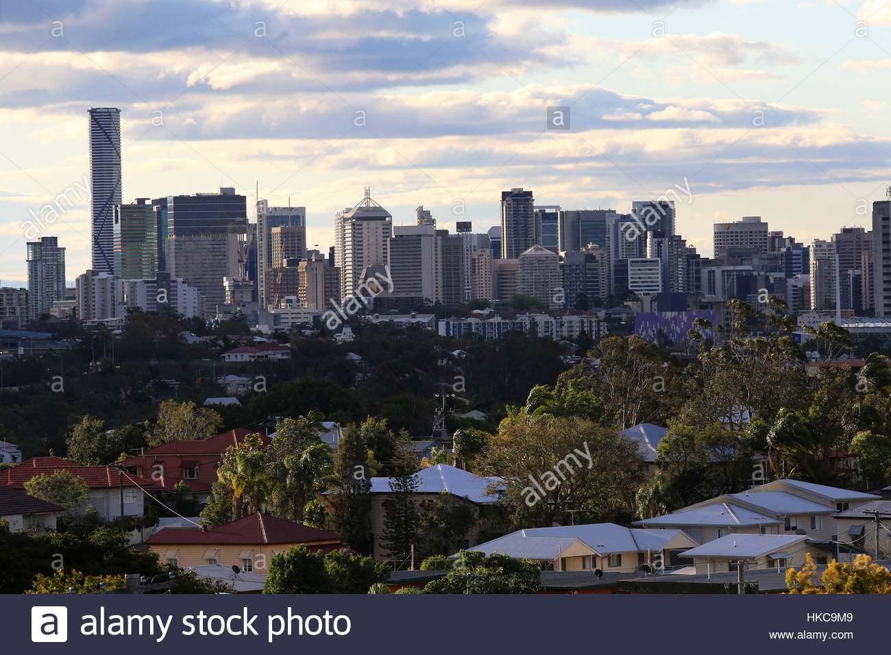 The skyline of the city of Brisbane on a sunny day in winter Stock ...