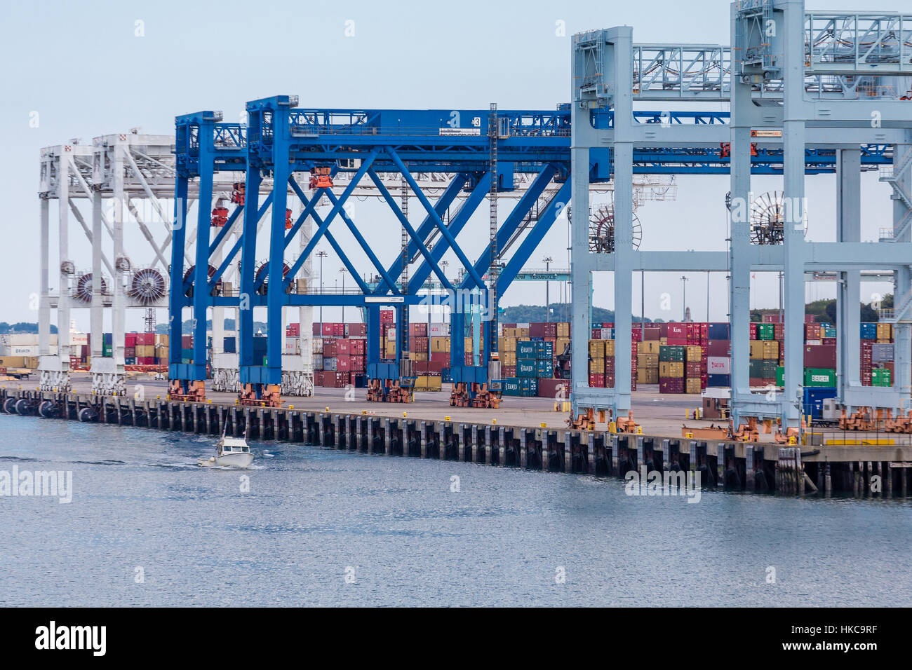 Stacks of Freight in Boston Harbor Stock Photo - Alamy