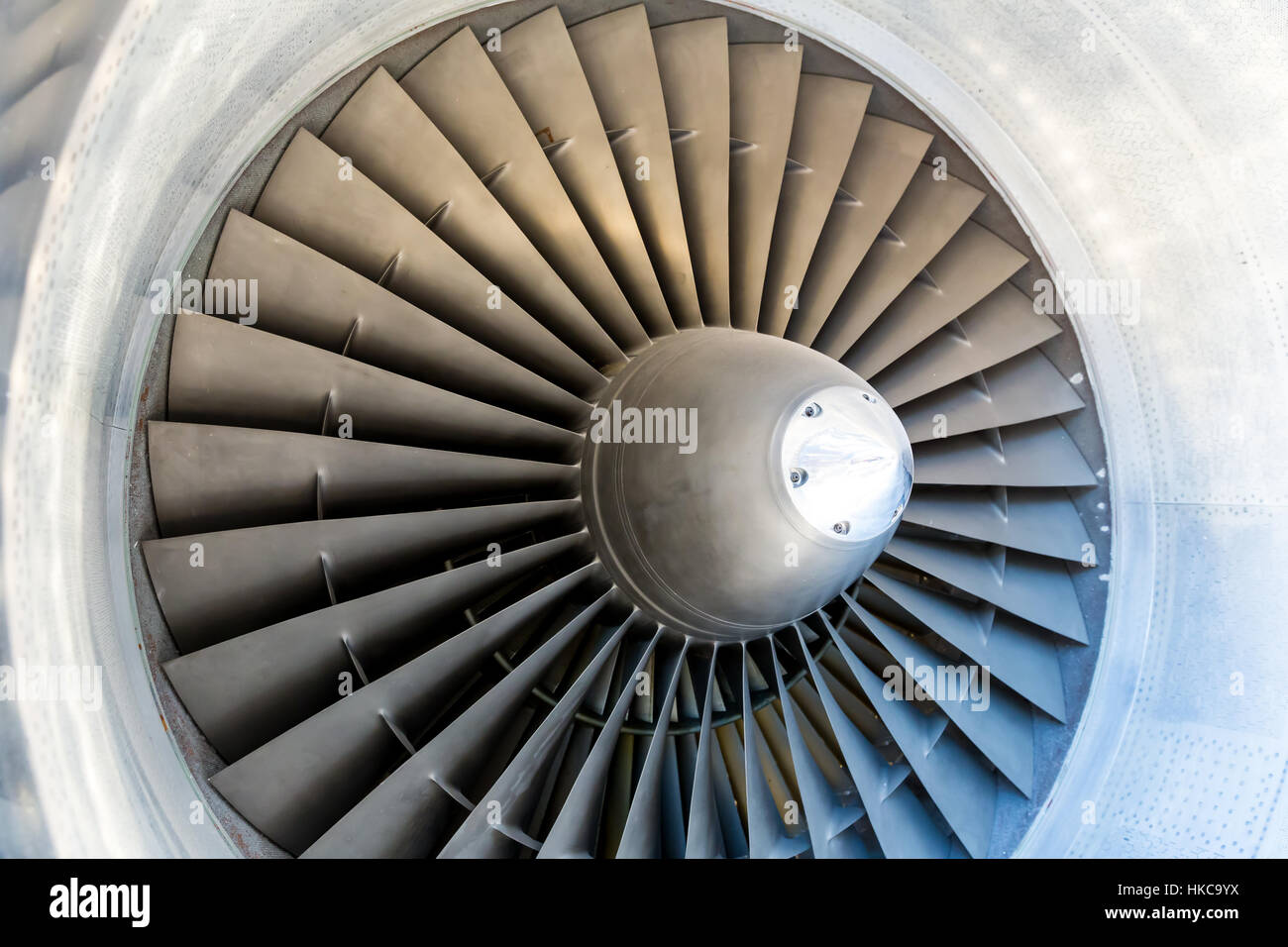 Jet engine blades closeup Stock Photo - Alamy