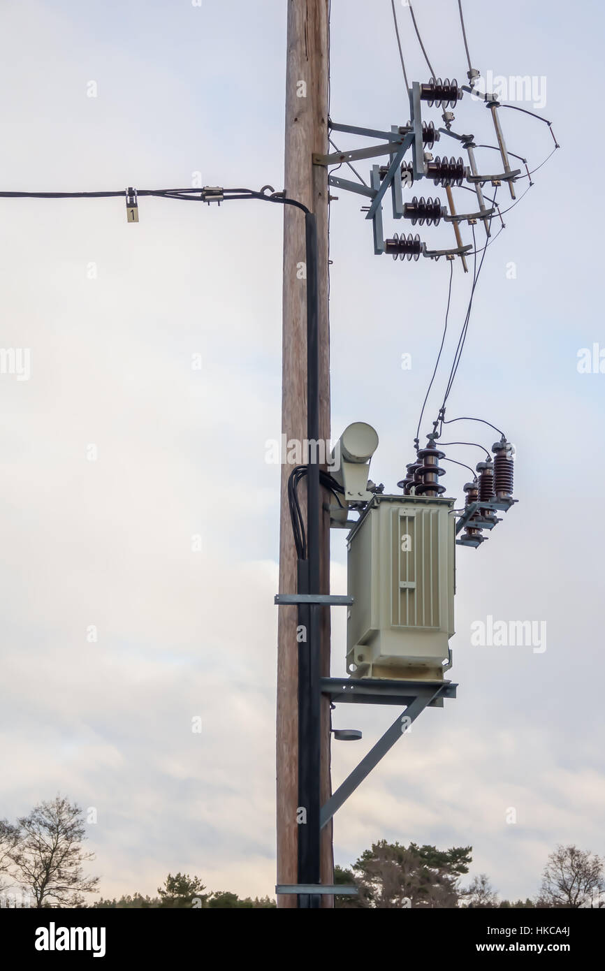 Three phase pole mounted transformer hi-res stock photography and images - Alamy