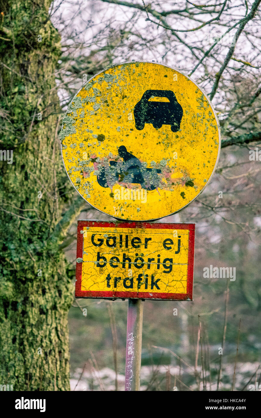 Old worn no traffic sign Stock Photo - Alamy