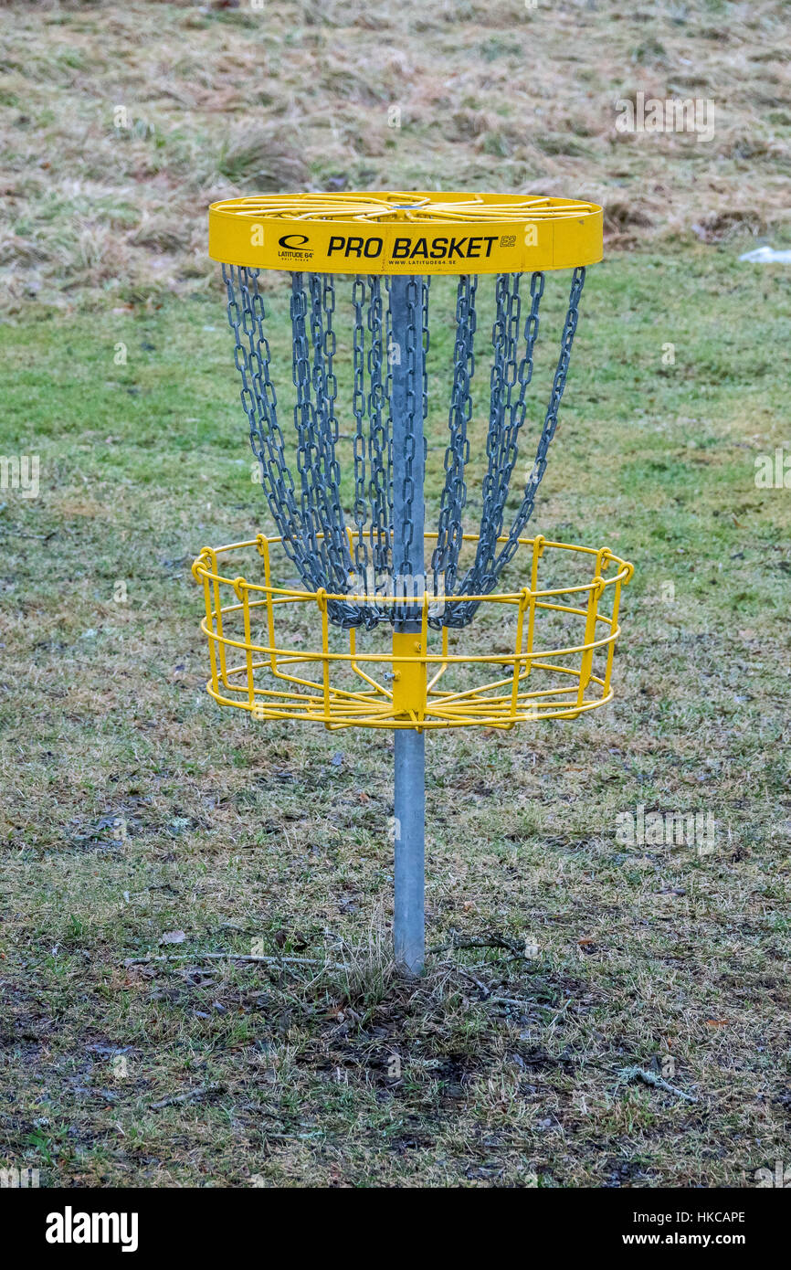 Target basket for frisbee golf Stock Photo - Alamy