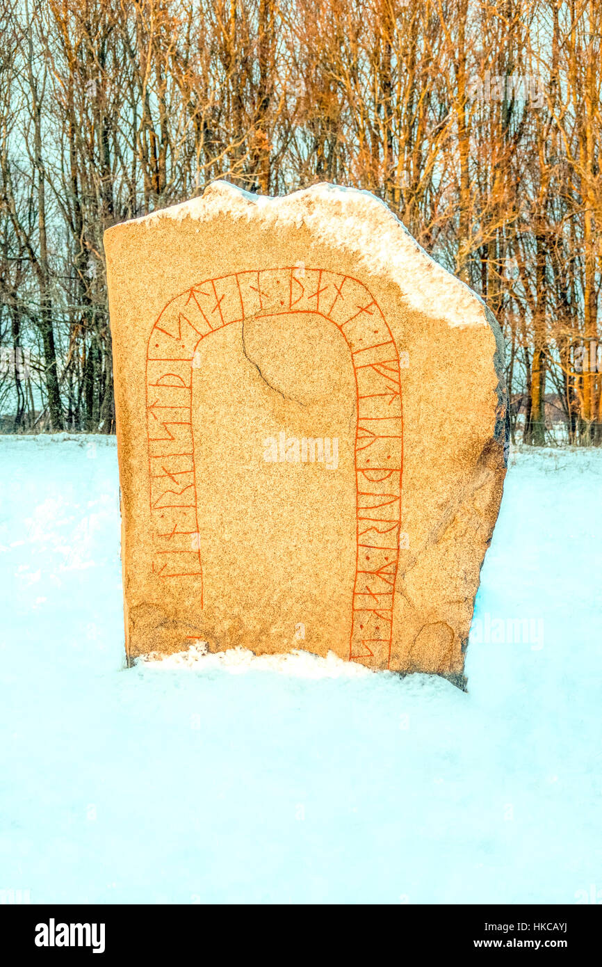 Runestone from the field close to Tornevalla church Stock Photo - Alamy