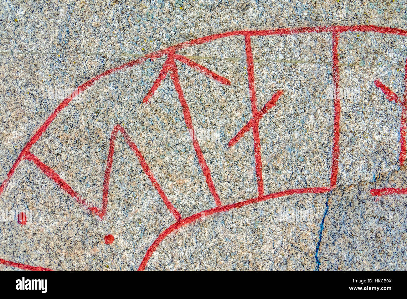 Runic inscriptions of a runestone Stock Photo - Alamy