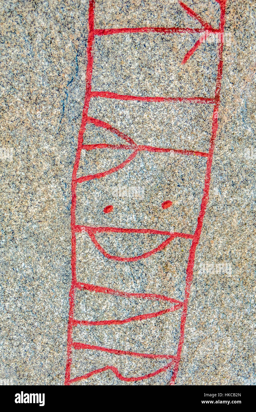 Runic inscriptions of a runestone Stock Photo - Alamy