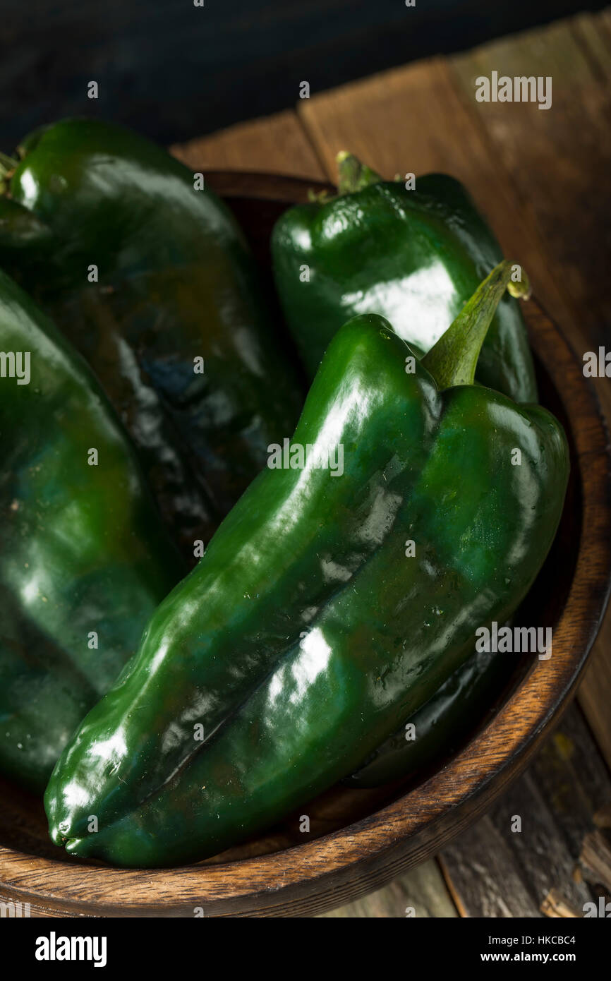 Raw Green Organic Poblano Peppers Ready to Cook Stock Photo - Alamy