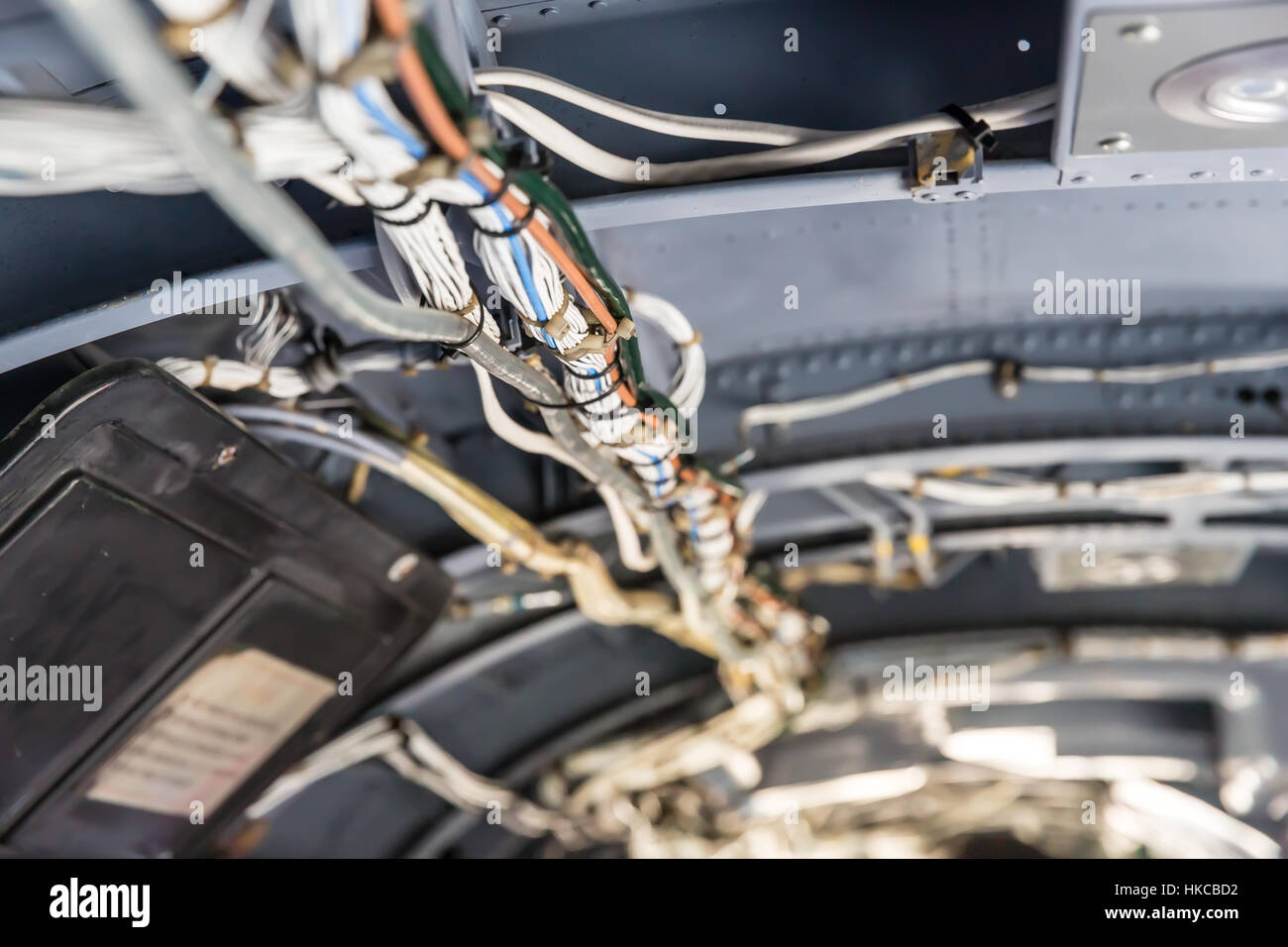 Military helicopter wiring Stock Photo - Alamy