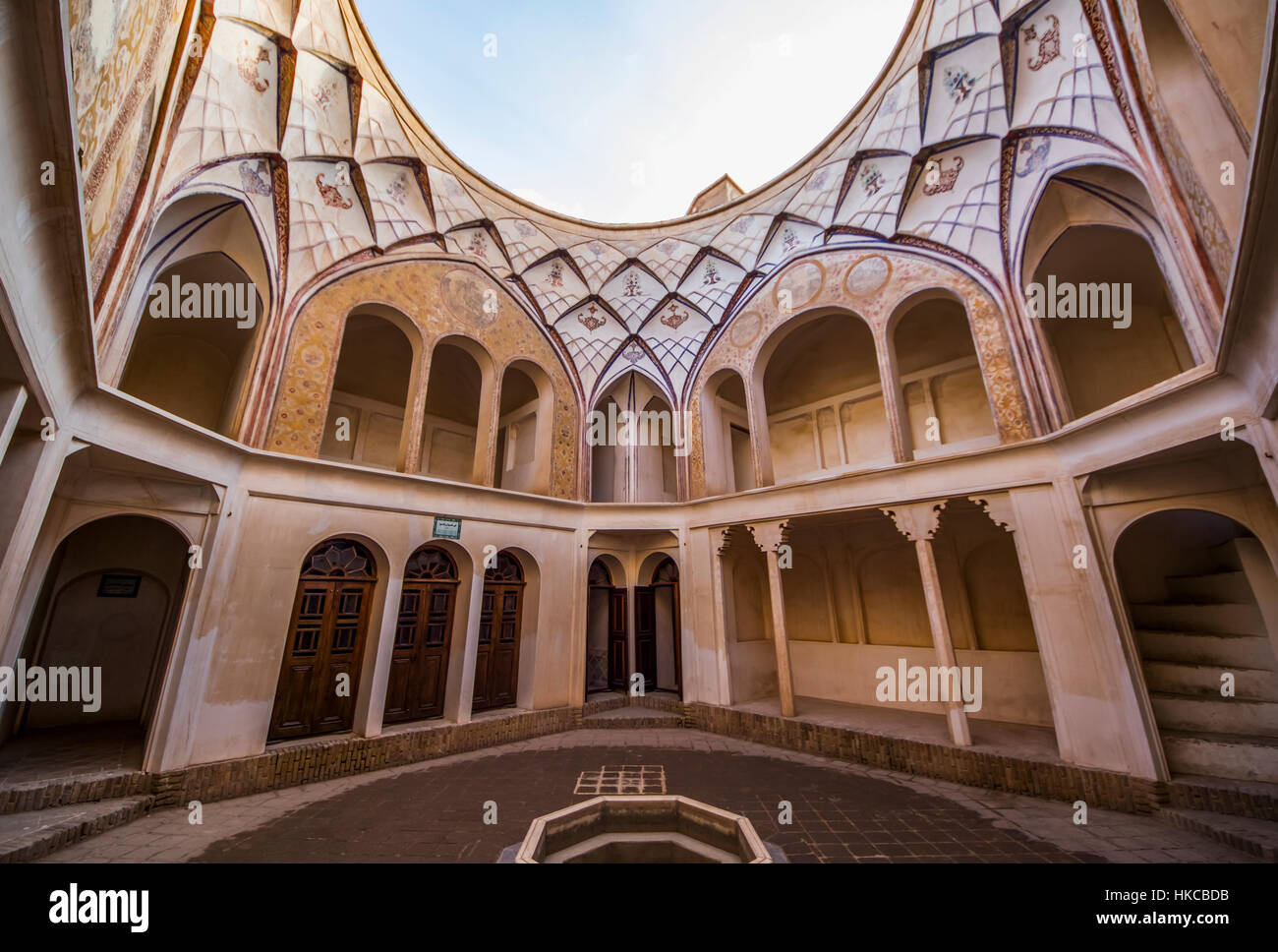 Private courtyard in the Tabatabaei Historical House; Kashan, Esfahan Province, Iran Stock Photo ...