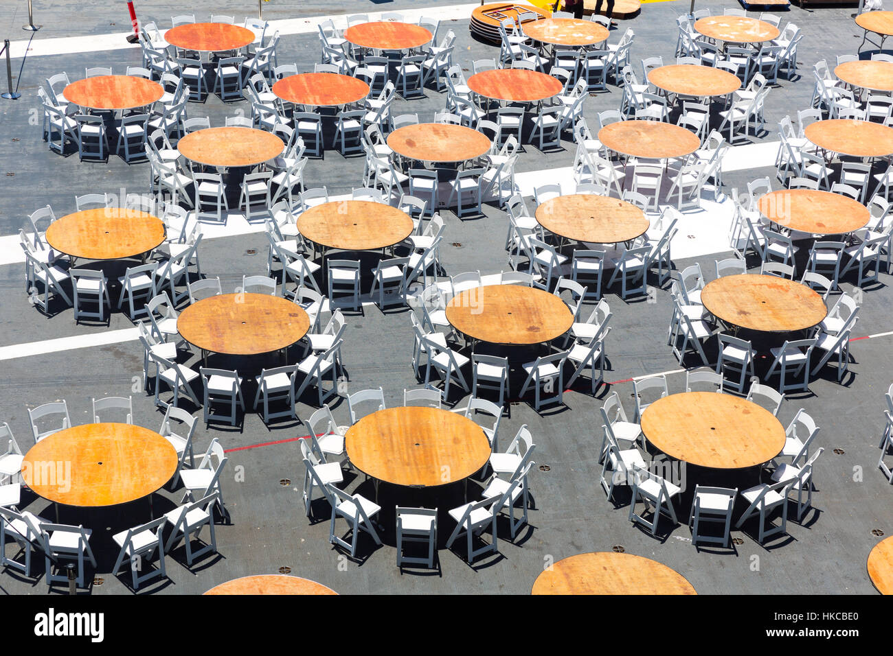 Top view of street cafe tables Stock Photo - Alamy
