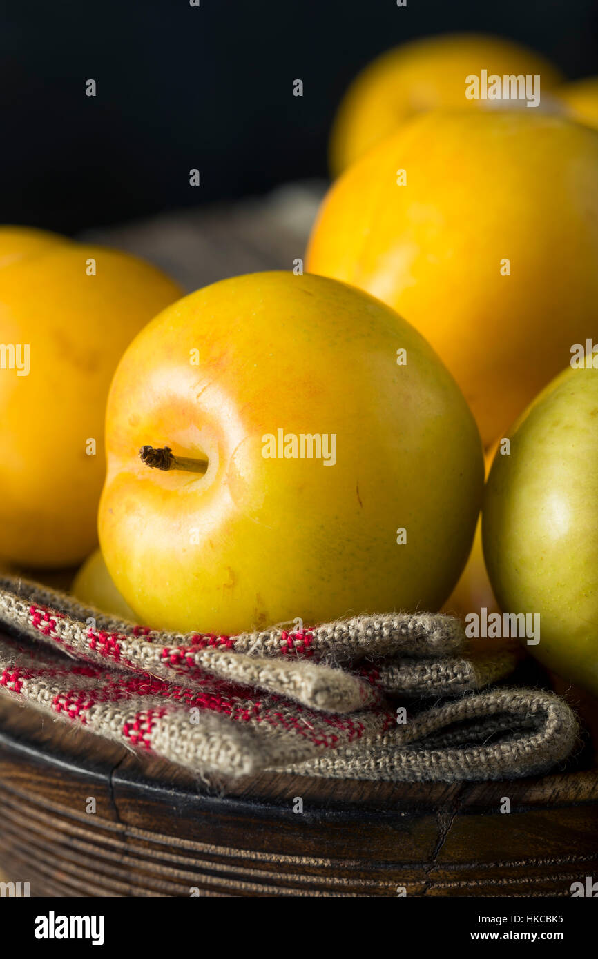 Healthy Organic Yellow Lemon Plums REady to Eat Stock Photo - Alamy