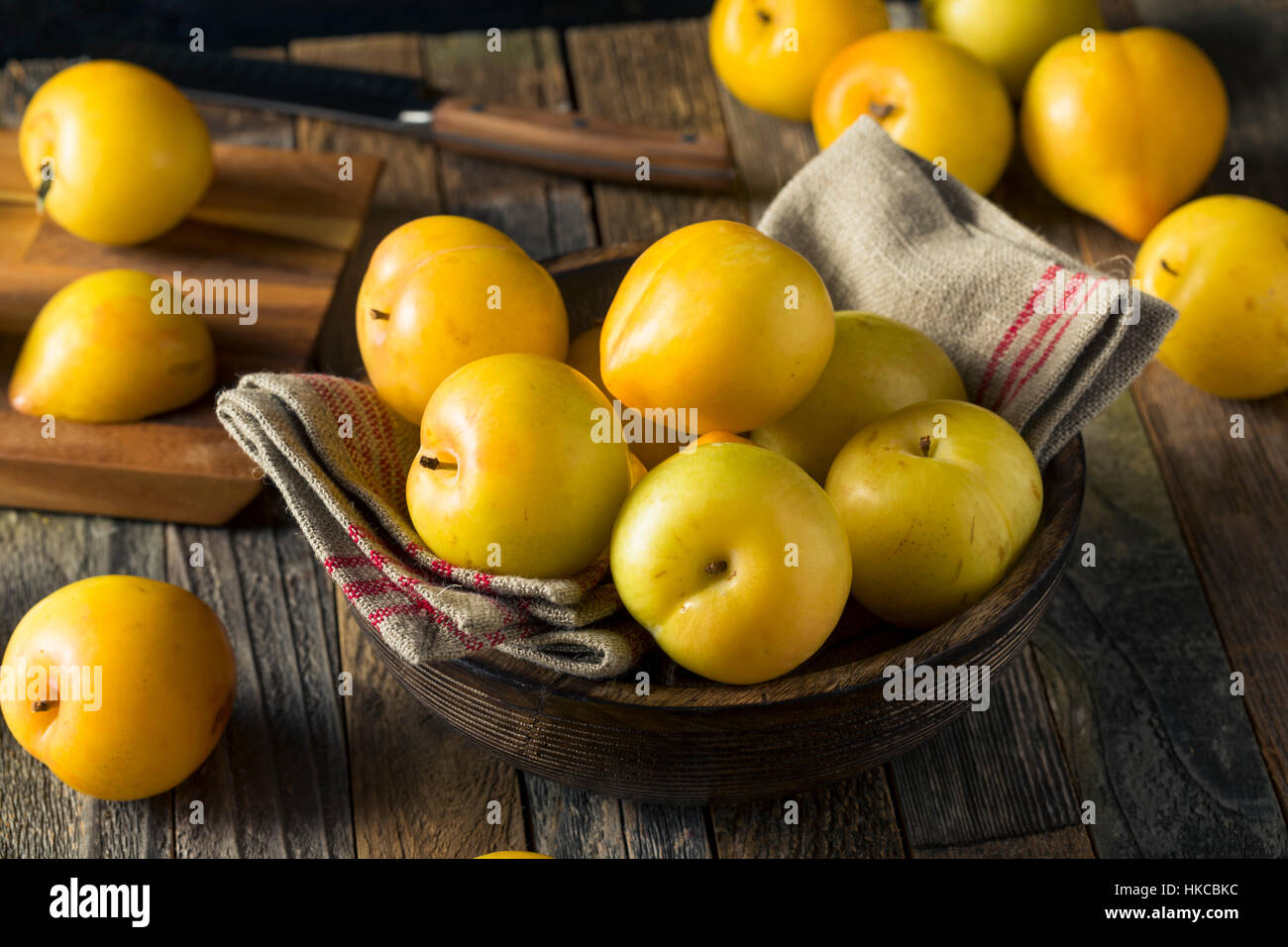 Healthy Organic Yellow Lemon Plums REady to Eat Stock Photo - Alamy