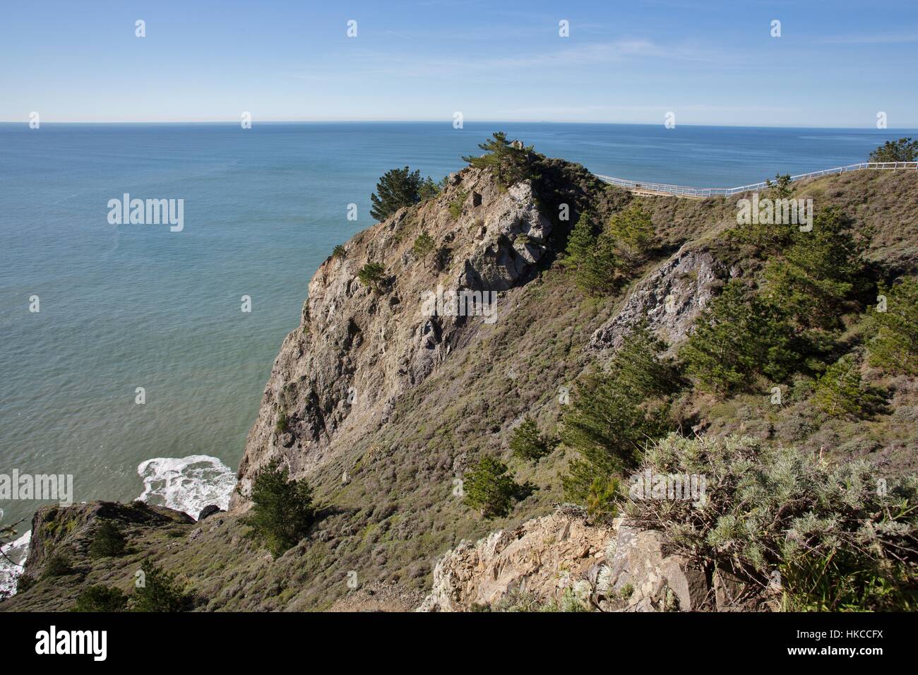 A view from a distance of the Muir Beach overlook in northern ...