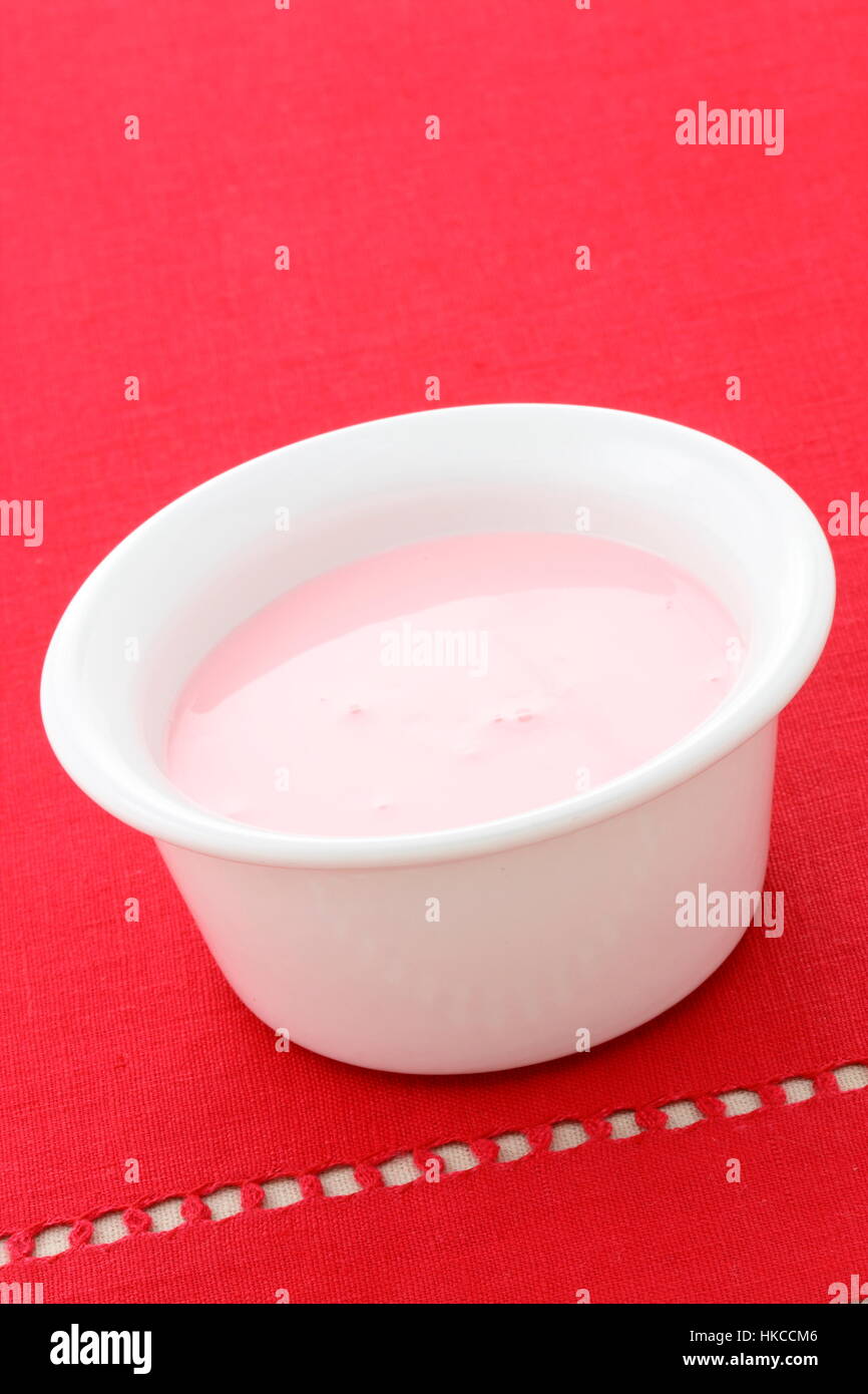 fresh and delicious creamy strawberry yogurt a healthy, nutritious and ...