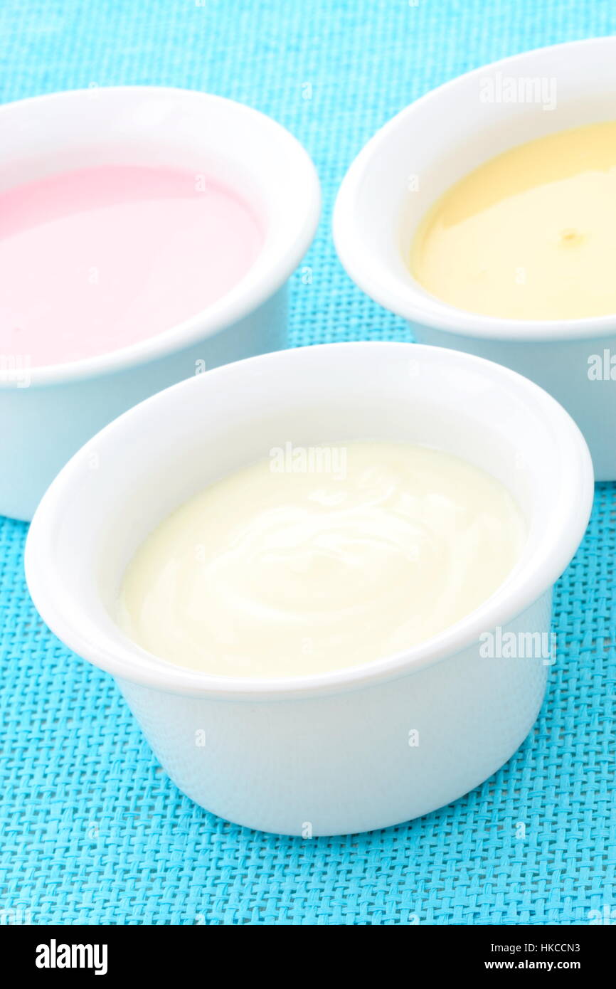 fresh and delicious creamy assorted yogurts a healthy, nutritious and ...