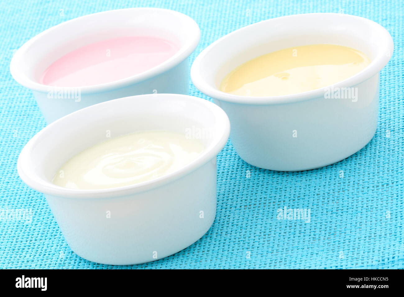fresh and delicious creamy assorted yogurts a healthy, nutritious and ...