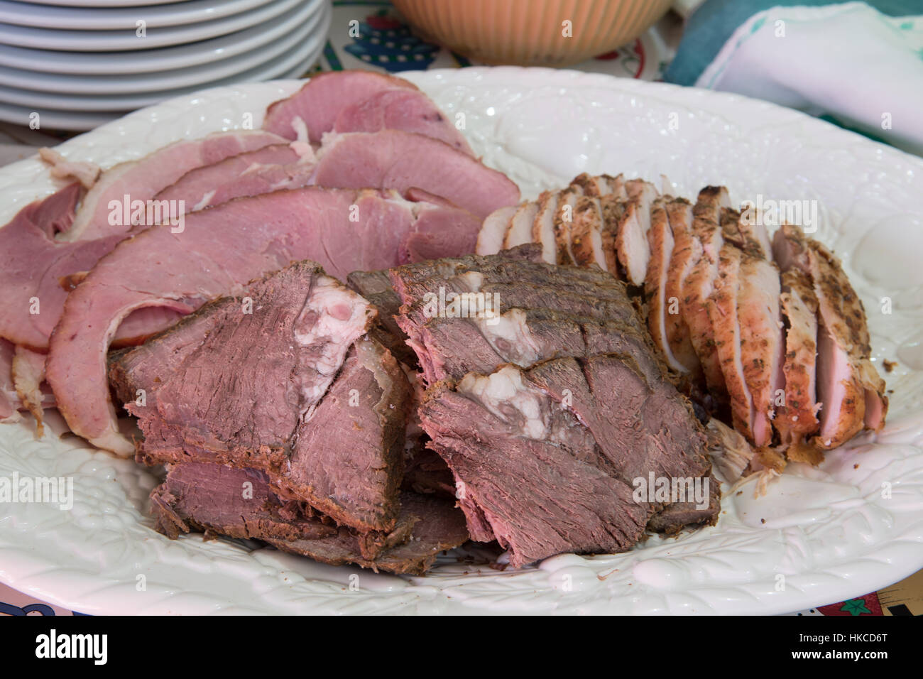plate of carved meats Stock Photo - Alamy