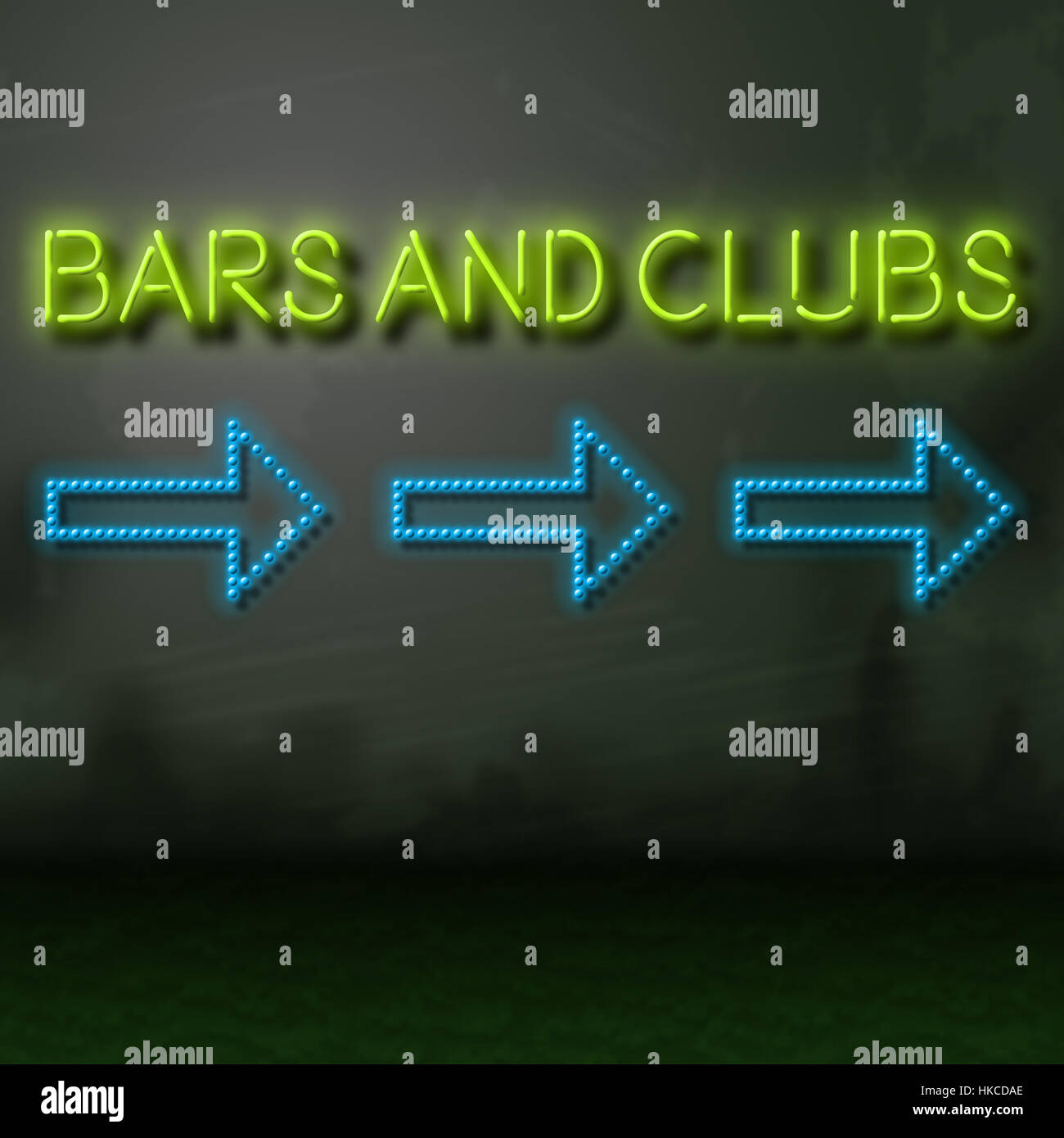 Bars And Clubs Neon Sign Shows Nightclubs And Taverns Stock Photo - Alamy