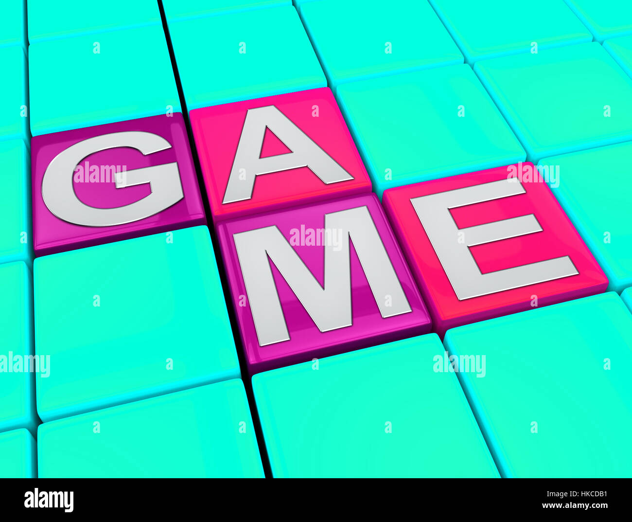 Game Blocks Showing Gamer Leisure 3d Illustration Stock Photo - Alamy