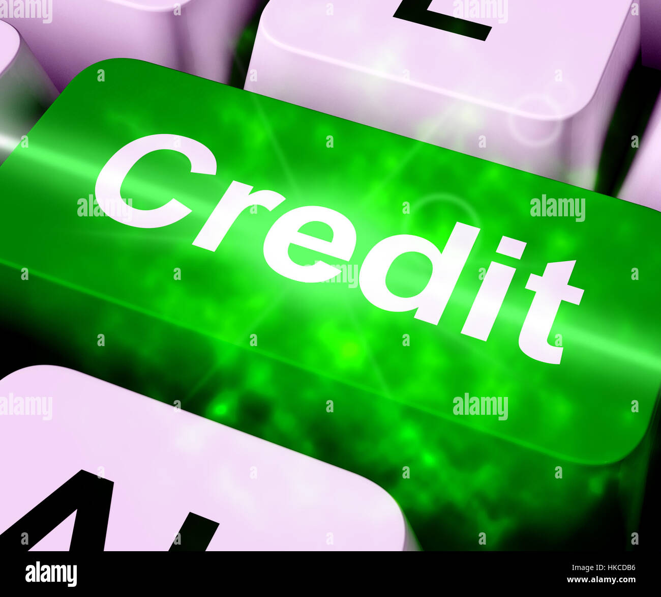 Credit Key Represents Finance Or Loan For Purchases 3d Rendering Stock ...