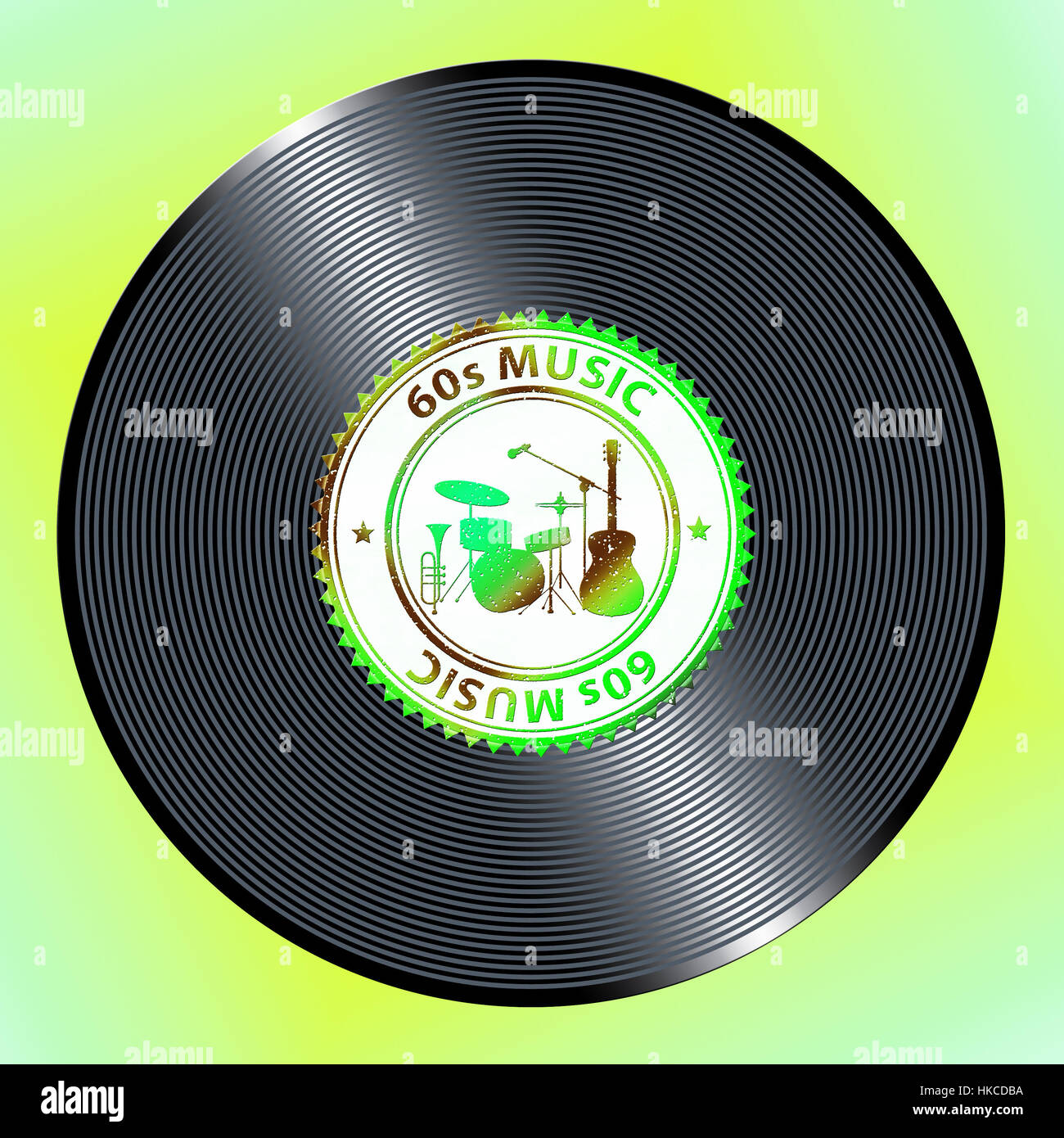 Sixties Music Record Representing 1960s Audio And Soundtracks Stock ...