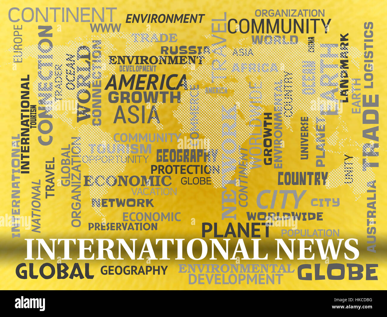 International News Words Indicating Global Newsletter And Headlines ...