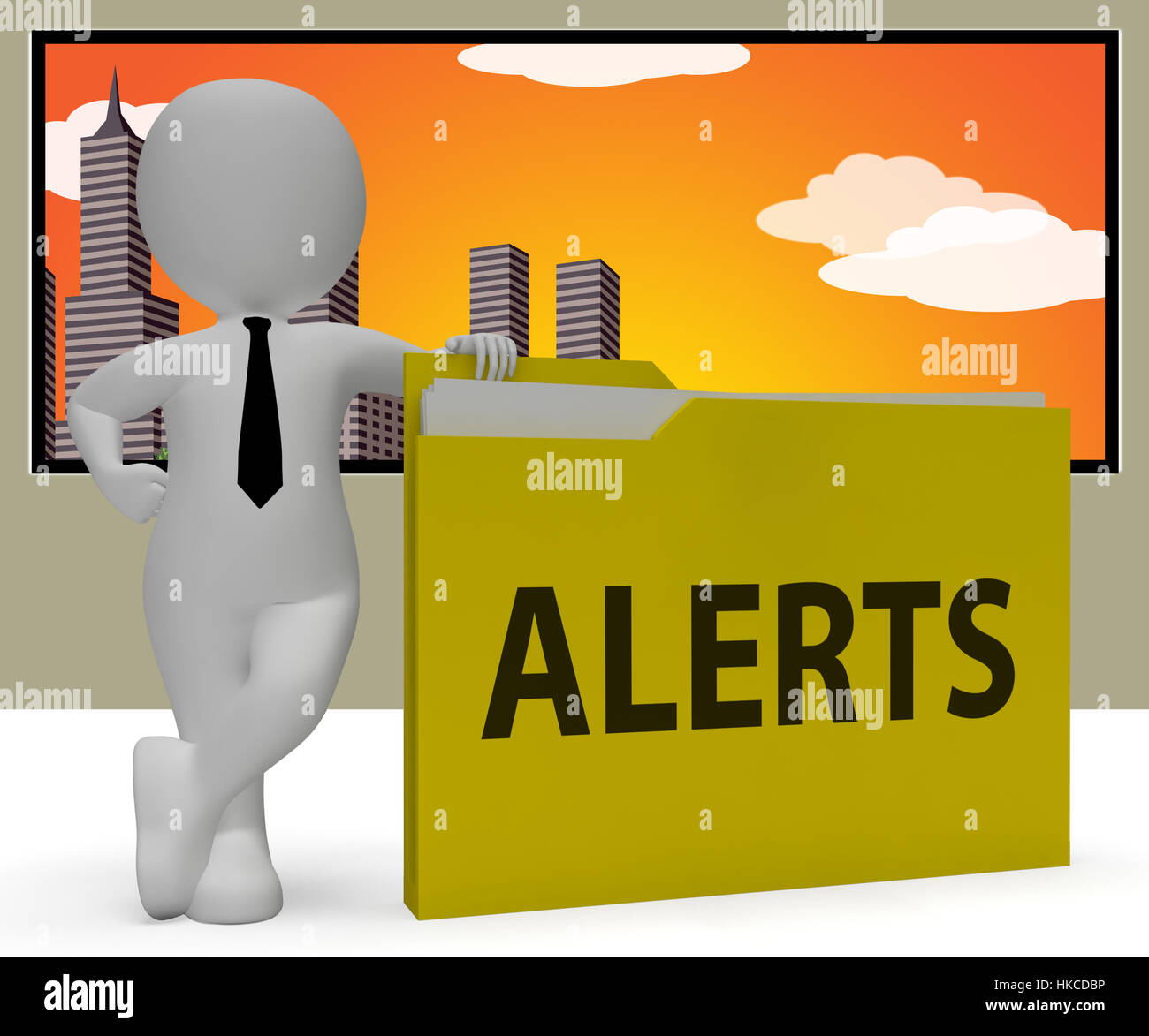 Alerts Folder Character 3d Rendering Holding Schedule Reminders Stock ...