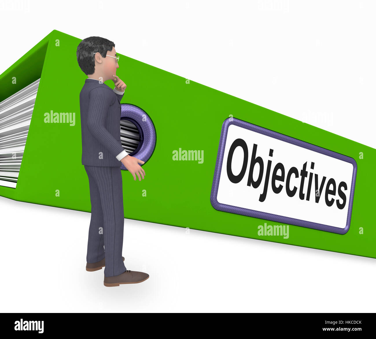 Objectives Folder Showing Files Mission And Aspiration 3d Rendering ...