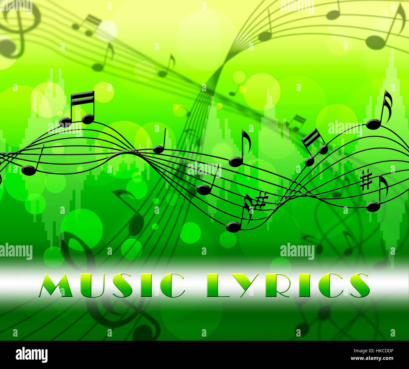Music Lyrics Floating Notes Indicates Sound Track And Songs Stock Photo ...