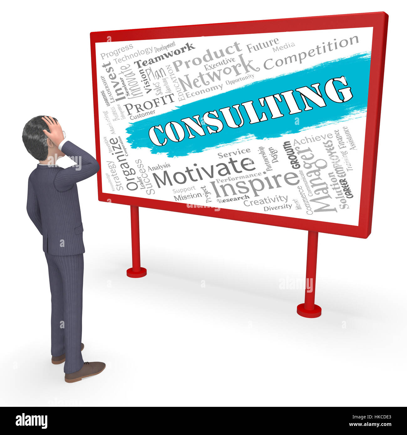 Consulting Words Sign Representing Seek Advice And Explain 3d Rendering ...