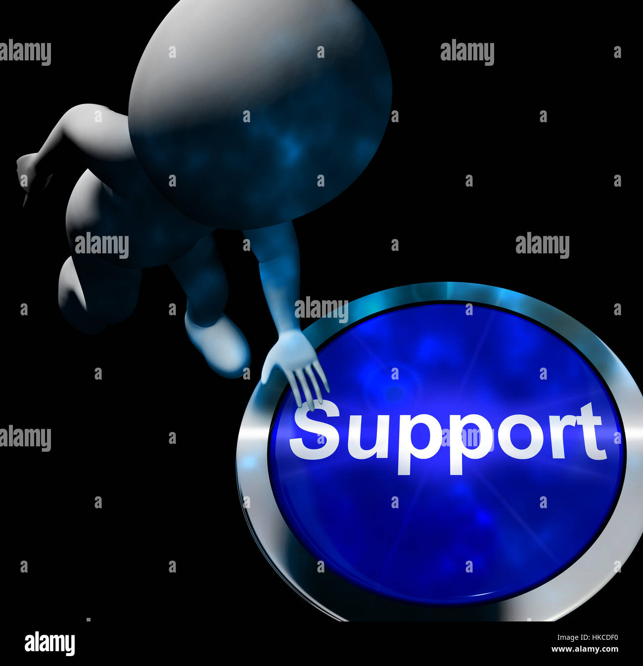 Support Button Showing Help Faq And Assistance 3d Rendering Stock Photo ...