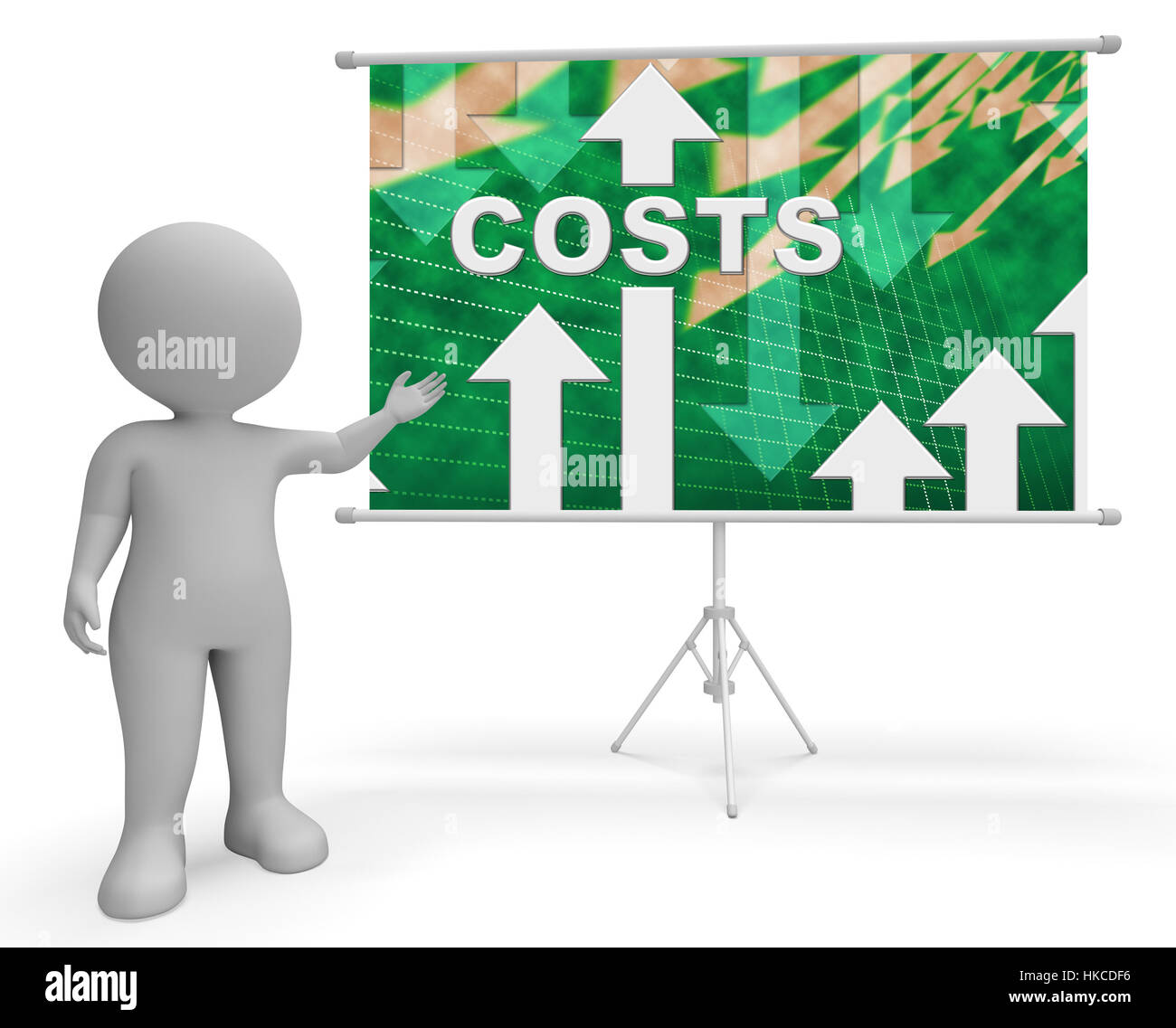 Costs Graph Indicating Paying Expenses And Outgoings 3d Illustration ...
